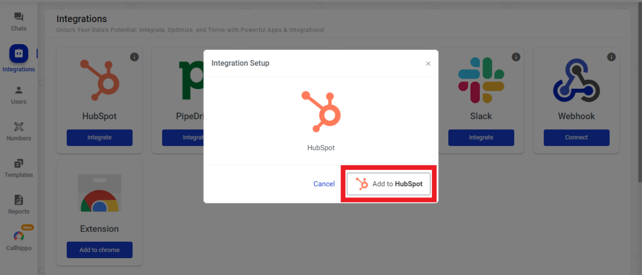 How To Integrate WhatsApp With HubSpot using ControlHippo?